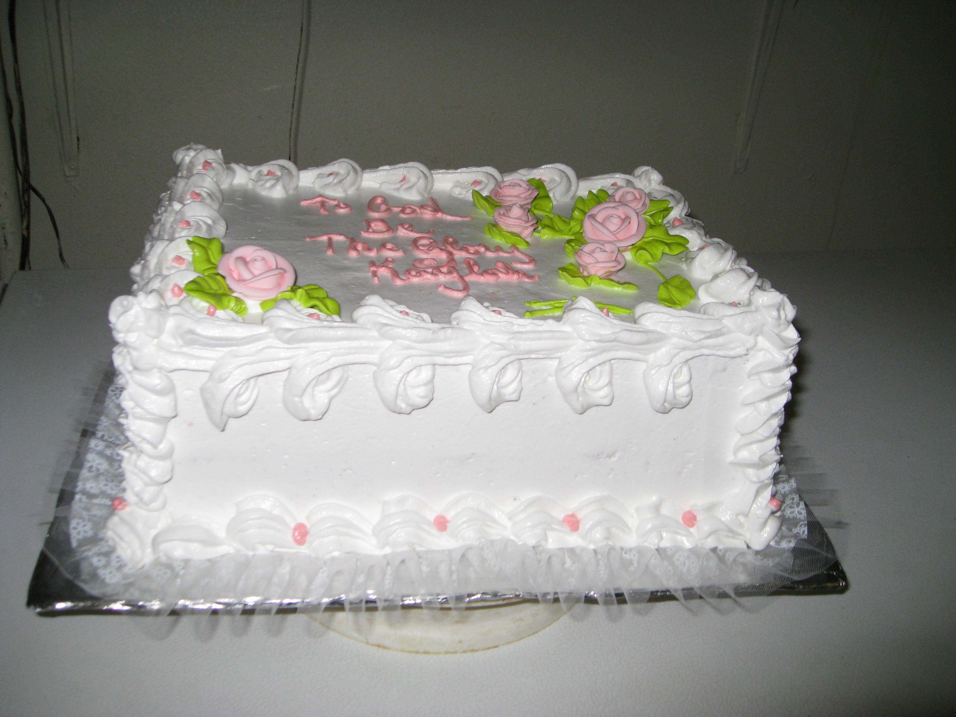 2 layer cake 8 x 12 x 3: Pates Plus Bakery